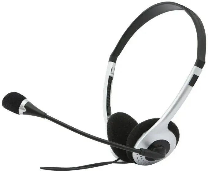 Гарнитура Sven AP-010MV, для компьютера, накладные, проводные, черный / серебристый sv-0410010mv