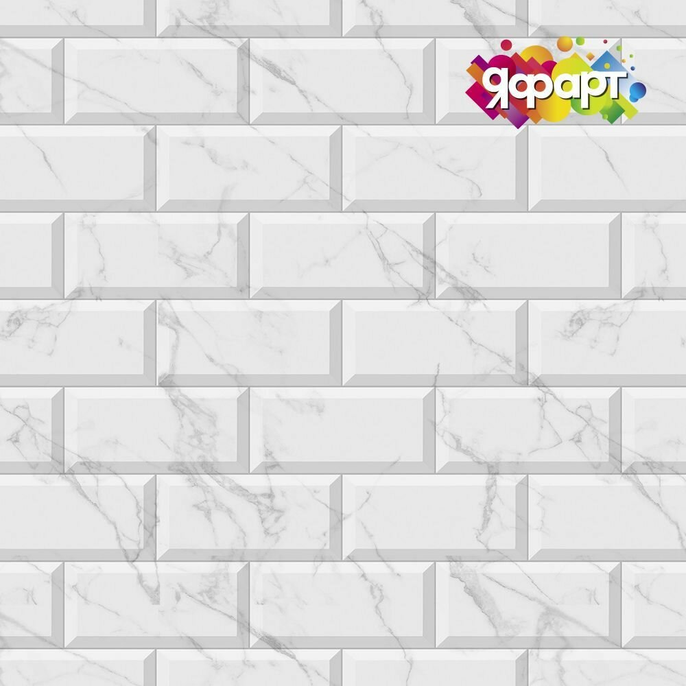 2шт - Кухонный фартук на стену "Бельканто-мрамор" 3000x600мм (Декоративная панель с термопереводом)