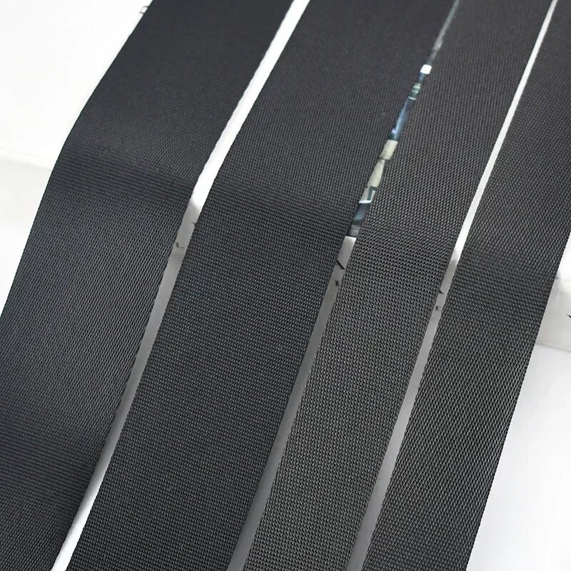 Meetee Нейлоновые ленты черного цвета 20/25/32/38 мм RD113-Black, 20mm