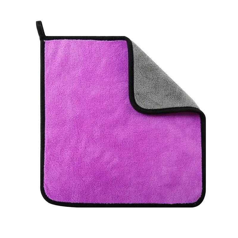 Полотенце для мытья автомобиля, утолщенная мягкая салфетка из микрофибры для фиолетовый, 30x40CM