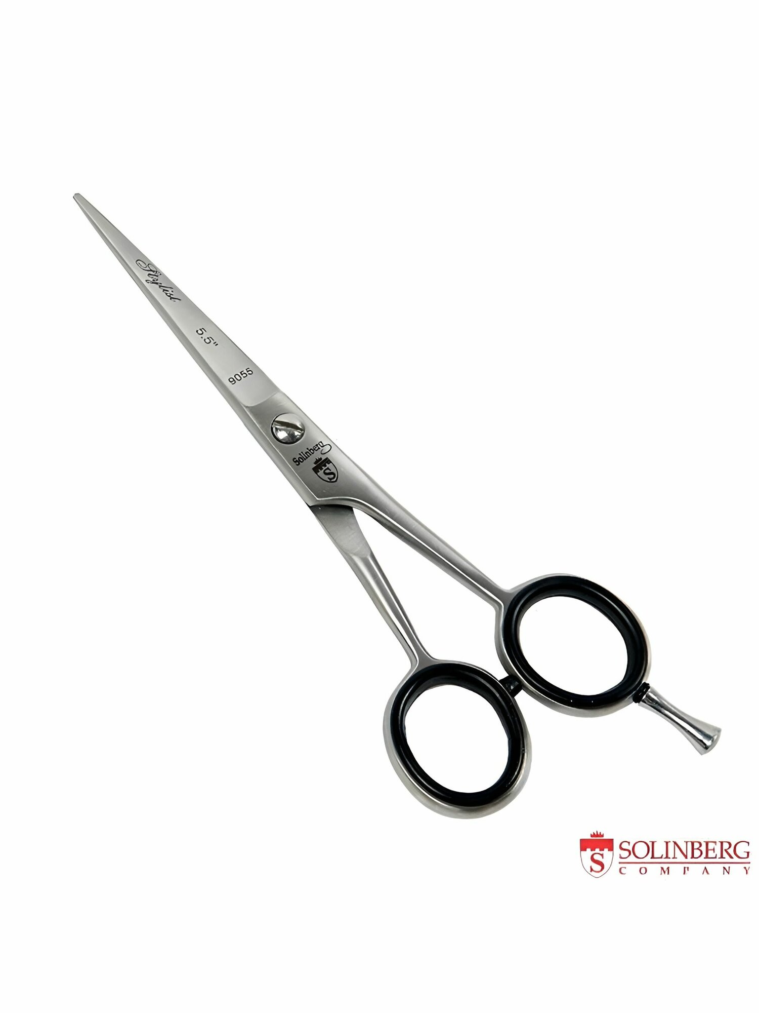 Ножницы парикмахерские Solinberg "Stylist" 9055, прямые, стандартная заточка, простой винт, съемный упор, размер 5,5*.