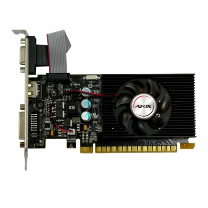 Видеокарта AFOX GeForce GT 220 LP 1024Mb (AF220-1024D3L2) - 1 ГБ, GDDR3, 128 бит, DVI, HDMI, VGA (D-Sub), GPU 625 МГц