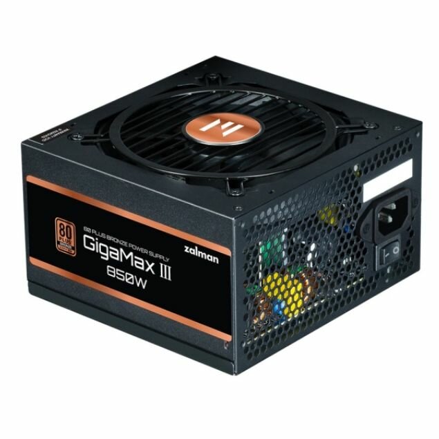 Блок питания Zalman ZM850-GV3 850W (ZM850-GV3) черный - 850 Вт, 80+ Bronze, ATX 20+4 пин, 4 pin + 4 pin CPU, 6 SATA, 4 x 6+2 pin PCI-E
