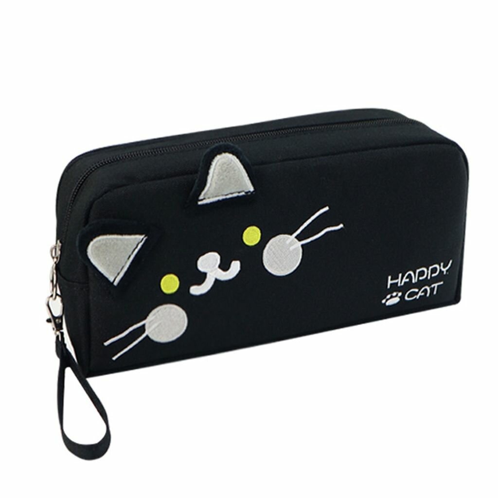Черно-белый пенал для кошек-черный