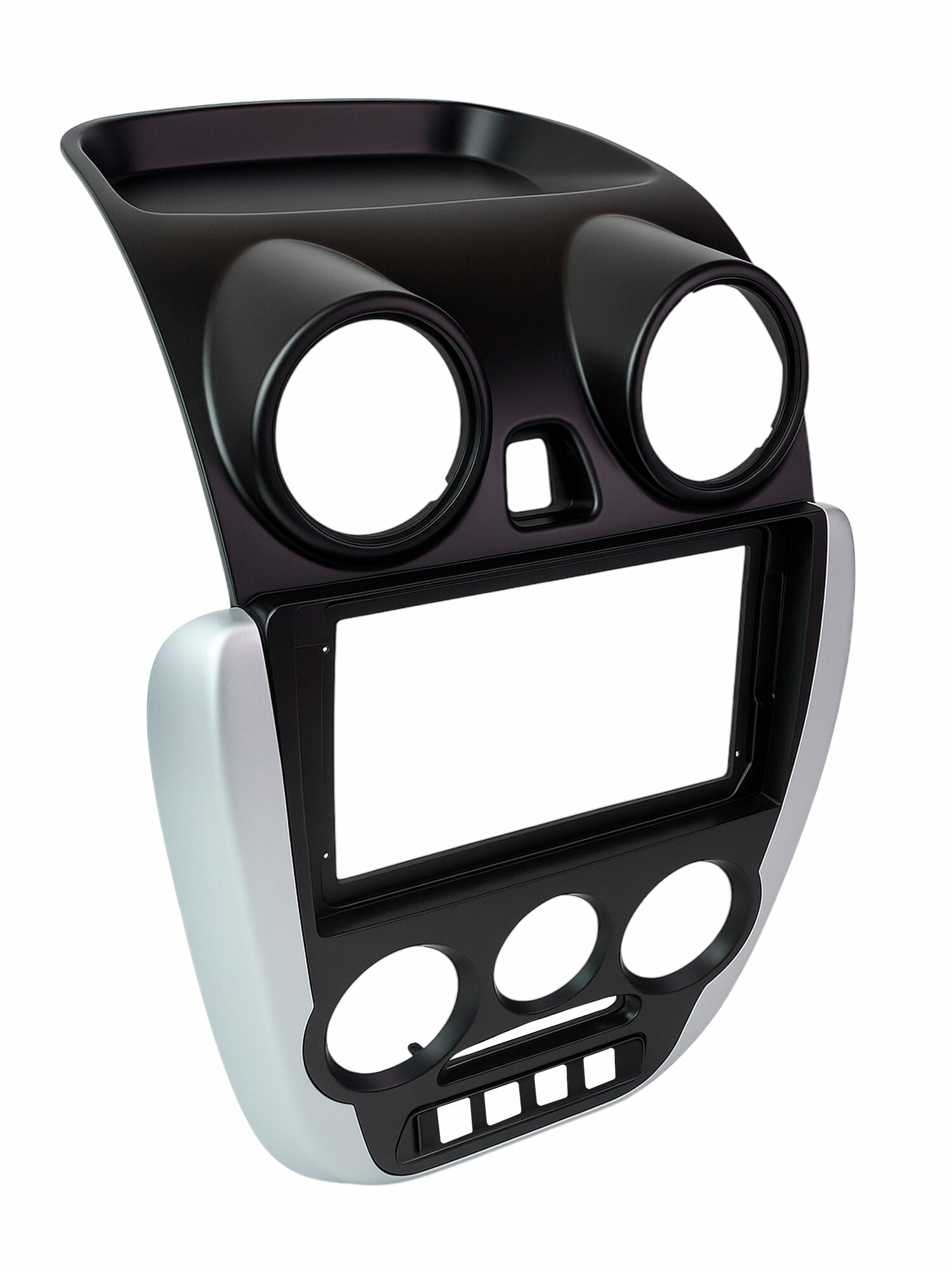 Центральная консоль Лада Гранта 2012-2018 2din, серебристая, 7 дюймов, в сборе