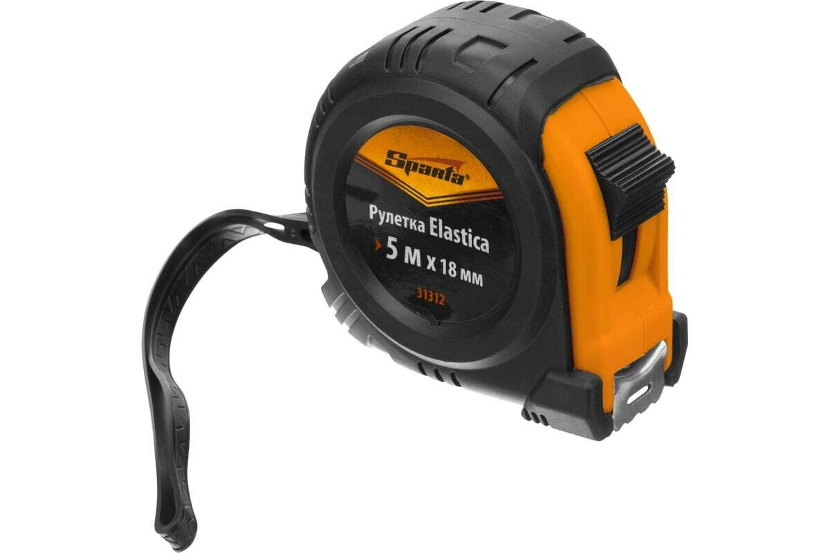 Рулетка измерительная SPARTA Elastica,5 м х 18 мм, обрезиненный корпус 31312