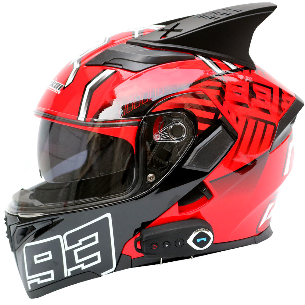 Мотошлем интеграл Bluetooth для мотоцикла с очками, с FM и рогом, передава MP3/FM/DOT сертификация