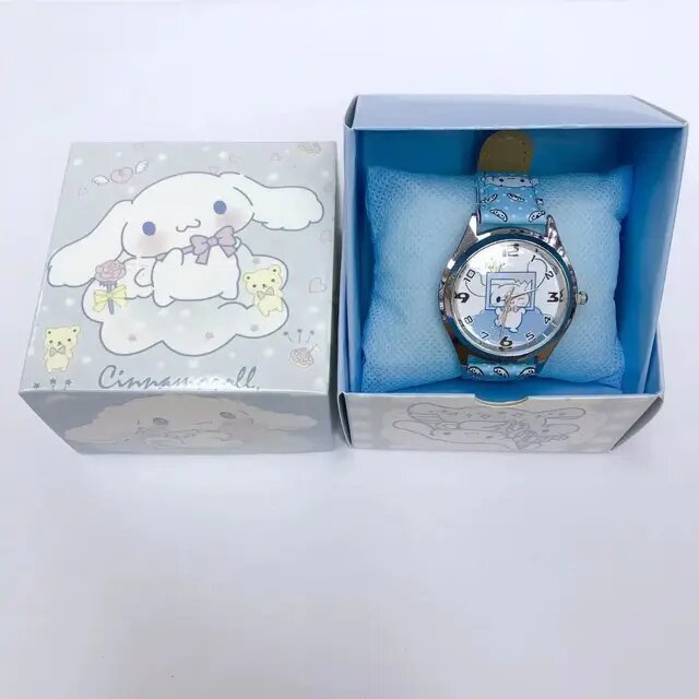 Часы с аниме-тематикой Sanrio, часы с изображением собачки с корицей, кварцевые часы Hello Kitty, часы к праздникам и дню рождения, аналоговые детские часы, подарки на день рождения.