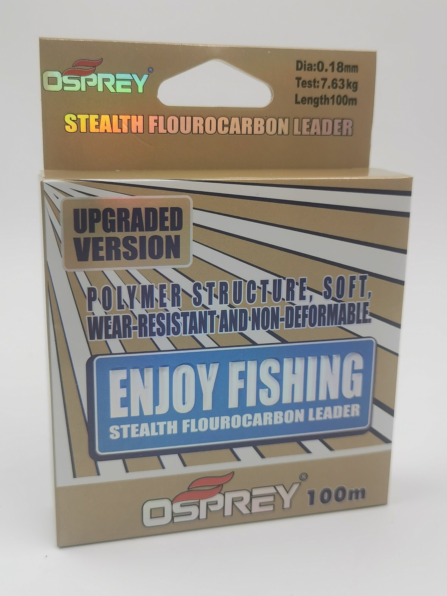 Леска Монофильная с покрытием флюорокарбоном.0.18 мм.100 м.