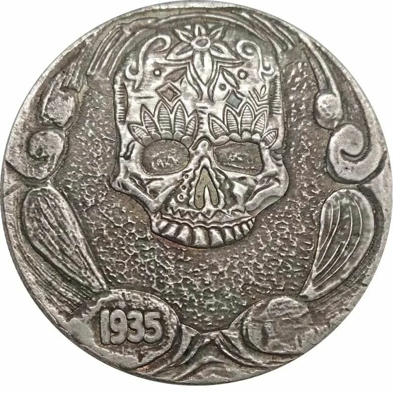 1 монета с черепом Моргана и памятным значком капитана пирата, подходящим для коллекции