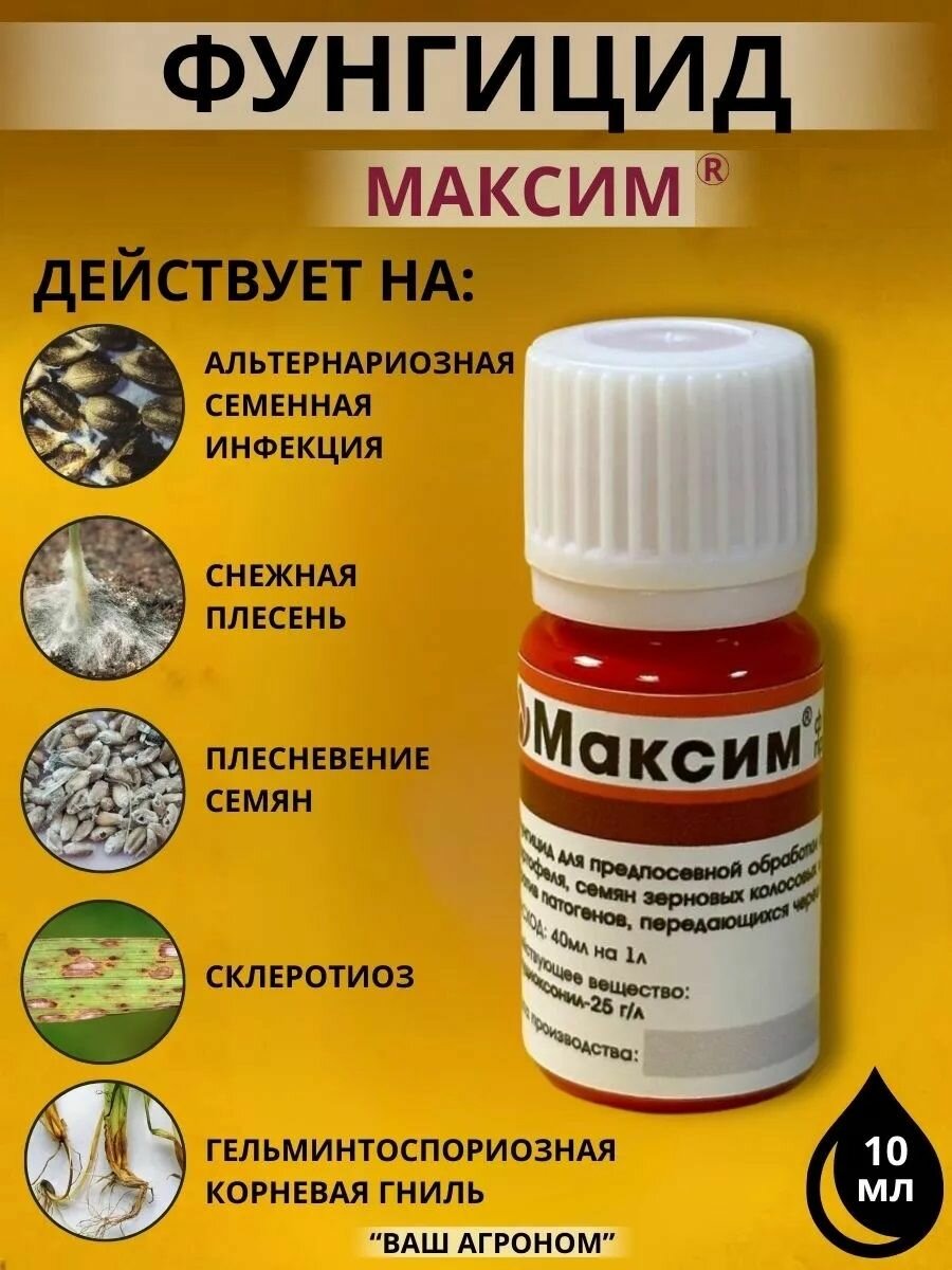 Фунгицид-протравитель Максим Syngenta от комплекса заболеваний, 10 мл