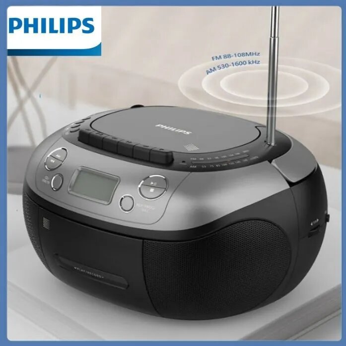 Портативный CD-плеер Philips CD-проигрыватель CD-R/RW USB Черный и Белый