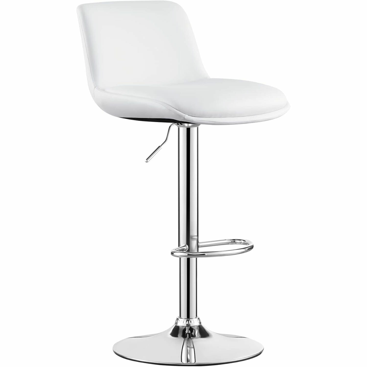 Современный вращающийся стул с мягкой обивкой и спинкой, подходящий для баров и стоек, регулируемая высота