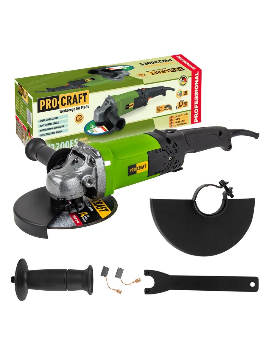Углошлифовальная машина Procraft PW2200ES 180 мм