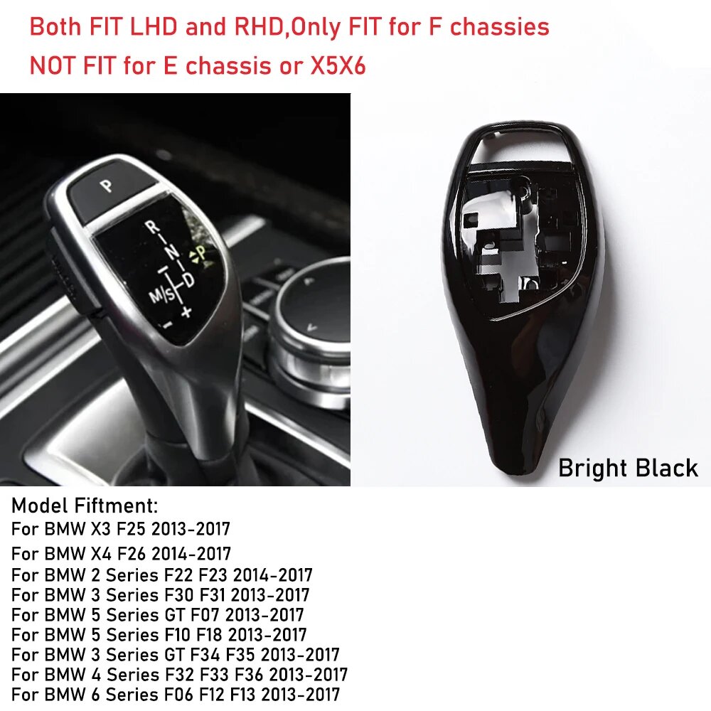 Накладка на ручку переключения передач (RHD/LHD) для BMW F30 F10 F31 F32 F33 F34 F36 F20 F07 F15, карбоновая, для панели рычага переключения передач Sport Type Black