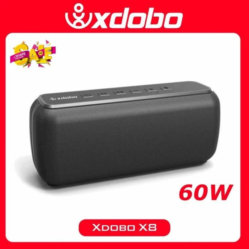 60W XDOBO X8 Портативный Беспроводная колонка TWS 6600mAh Bluetooth-динамик опоры USB/TF/AUX Сабвуфер