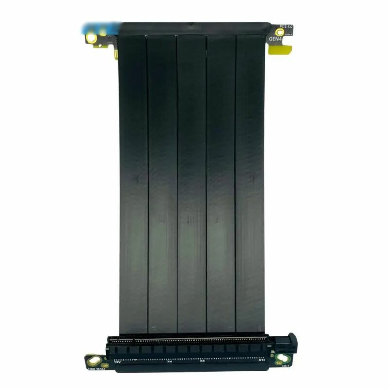Кабель PCIe 4.0 x16 Riser, двойной реверсивный удлинитель для видеокарты, посеребренный кабель PCI-E Gen4 32GBS GPU ITX PC Connector