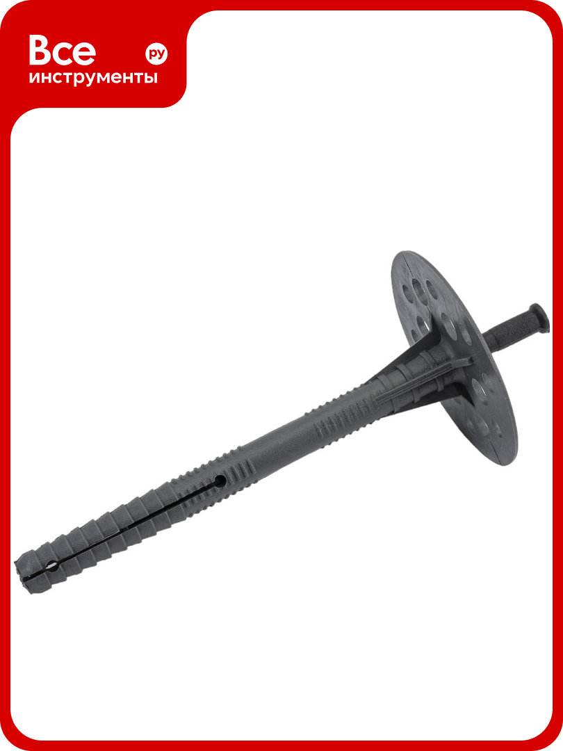 Дюбель для теплоизоляции с пластиковым гвоздём 10х120, 50шт - пакет Tech-Krep 101710, полнотелого силикатного, 150 мм