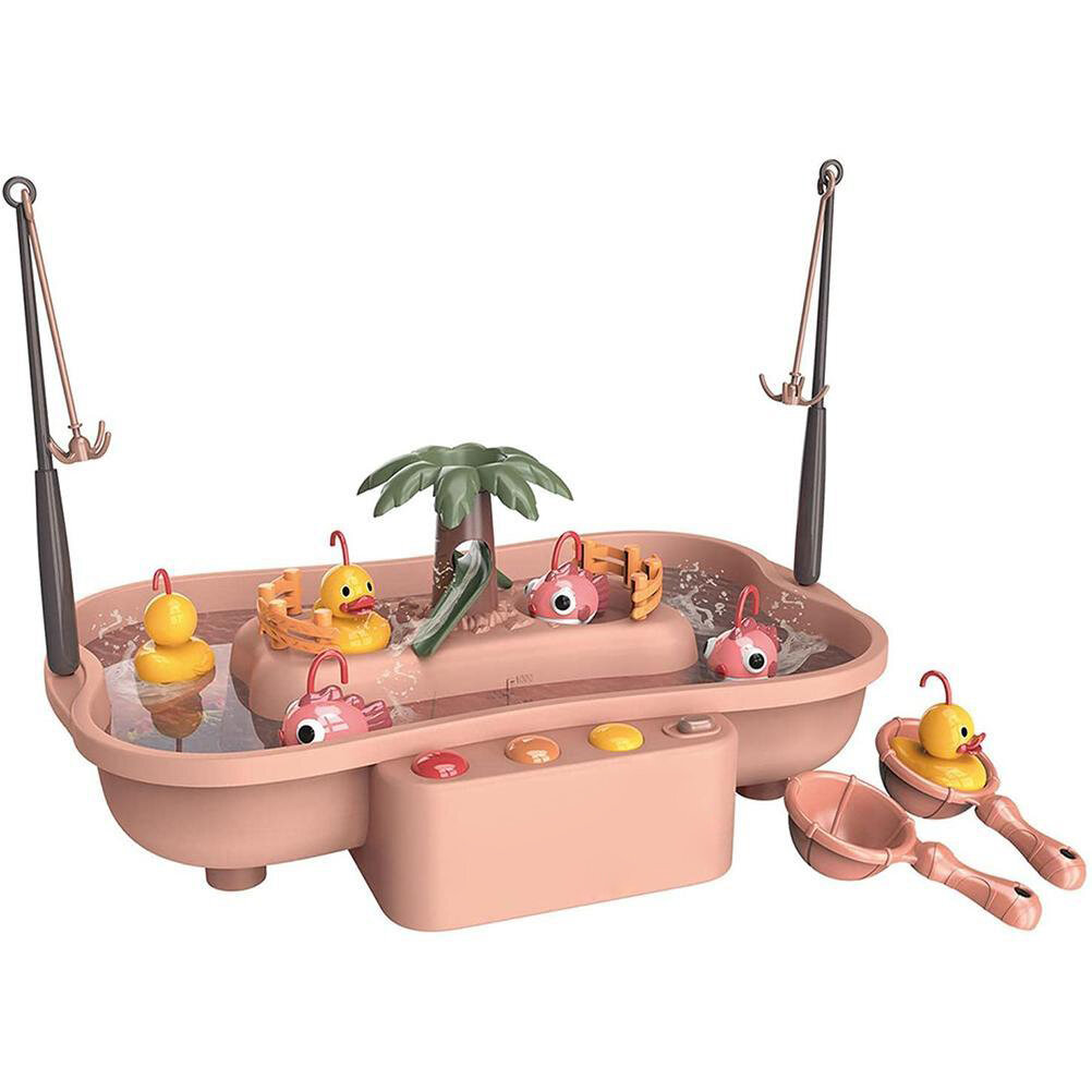 Электрическая вращающаяся музыкальная световая игрушка для рыбалки для детей, большая рыбалка для родителей и детей, красочная светодиодная подсветка и музыка, прочная и безопасная для детей