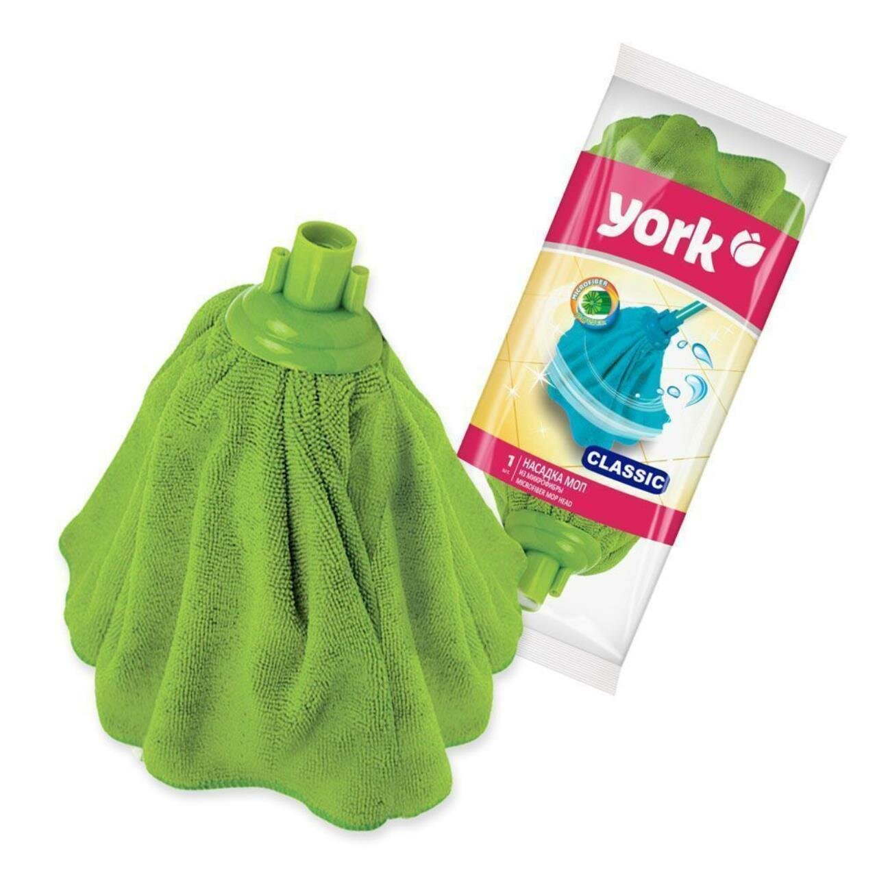 Насадка для мытья пола, юбка из микрофибры YORK Классик, зеленый