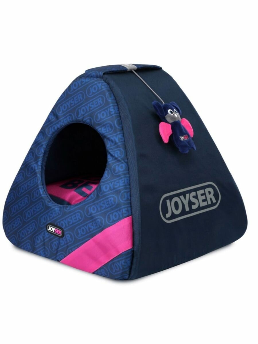 Домик - лежанка для кошки и собак мелких пород с игрушкой JOYSER Chill Cat Homes, синий