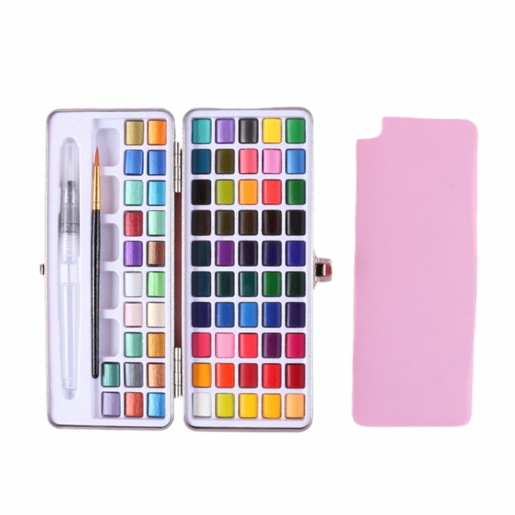 72 цвета перламутровых флуоресцентных акварельных красок в коробке