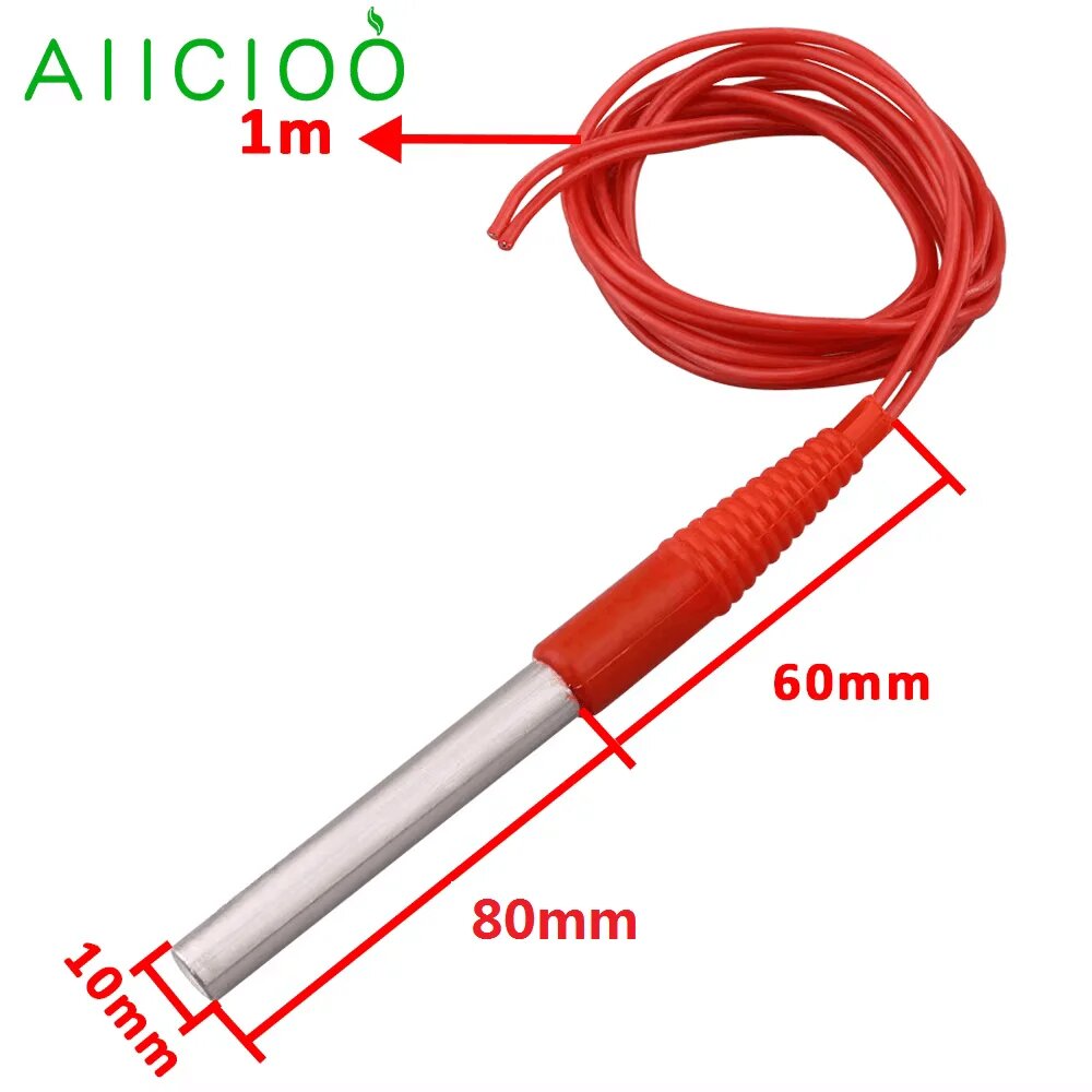 AIICIOO Патронный нагреватель 12В/24В 50Вт/100Вт 24 В, 100w 10x80mm