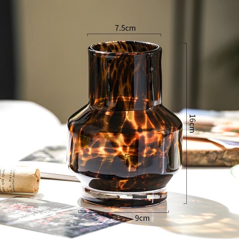 Стеклянная ваза liuliudashun "Леопард", современная, стекло и хрусталь