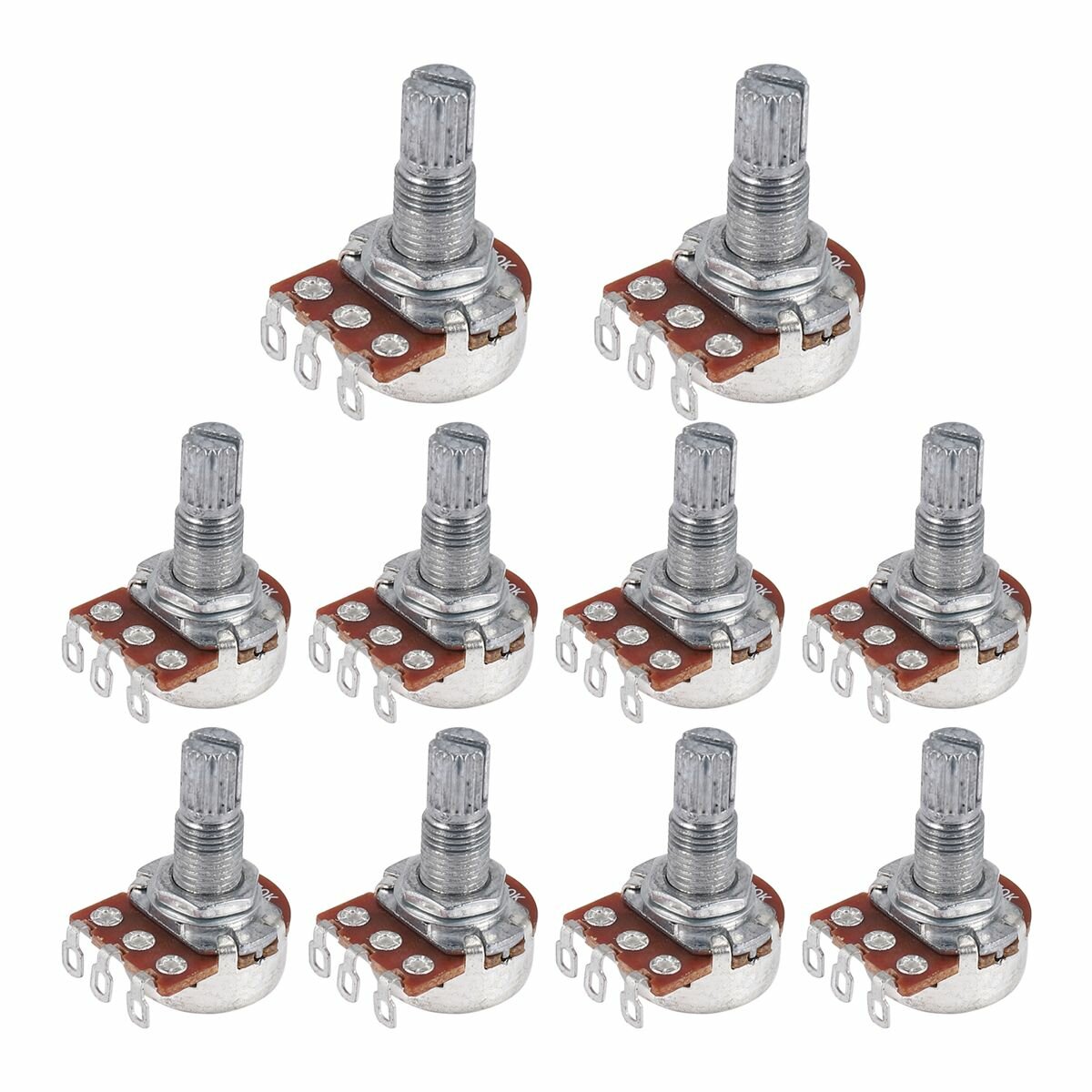 Гитарные потенциометры B250K для баса (упаковка из 10 шт.)