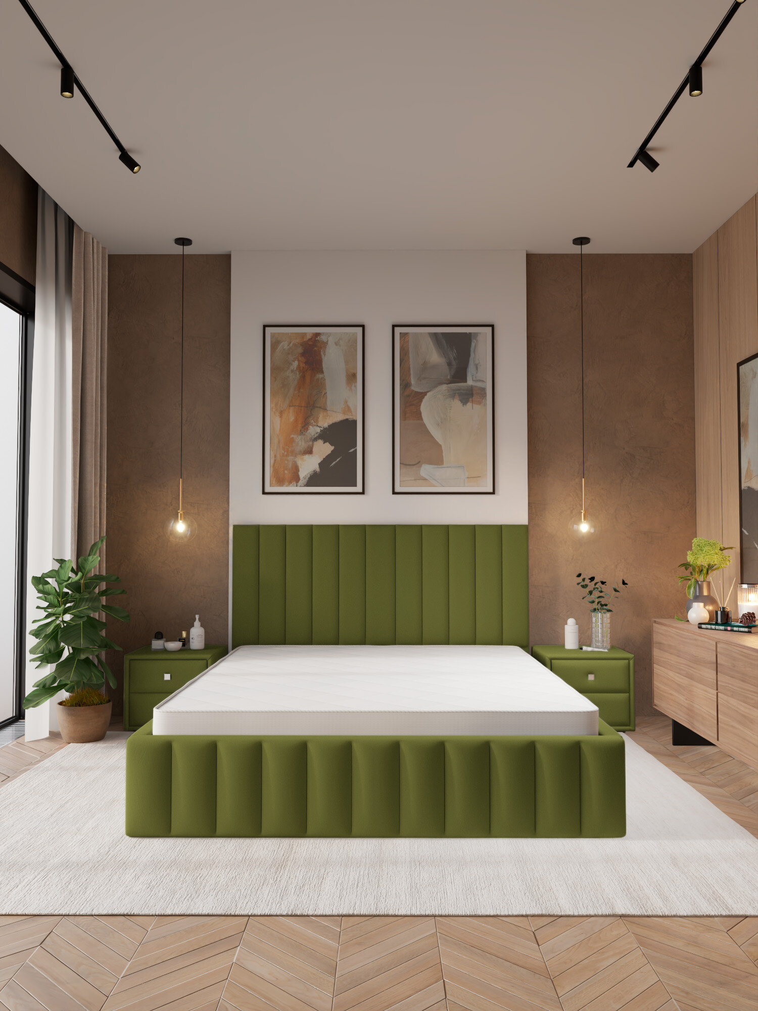 Кровать двуспальная 140х200 с подъемным механизмом, Альпия с мягким изголовьем для дома и спальни, ортопедическое основание, ящик для белья