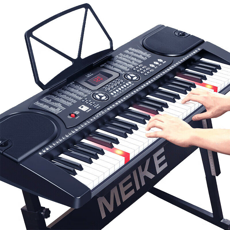 MEIRKERGR MK-8618 Smart Version, 61-Key Multifunctional Intelligent Teaching Electronic Keyboard, for Children Beginners, Digital Piano, with Headphones, Microphone, Mobile Phone, Pad, And Keyboard Stand