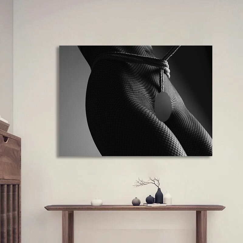 Картина 18+ на холсте, постер эротика, шибари, камасутра, бдсм, 60х80 см.
