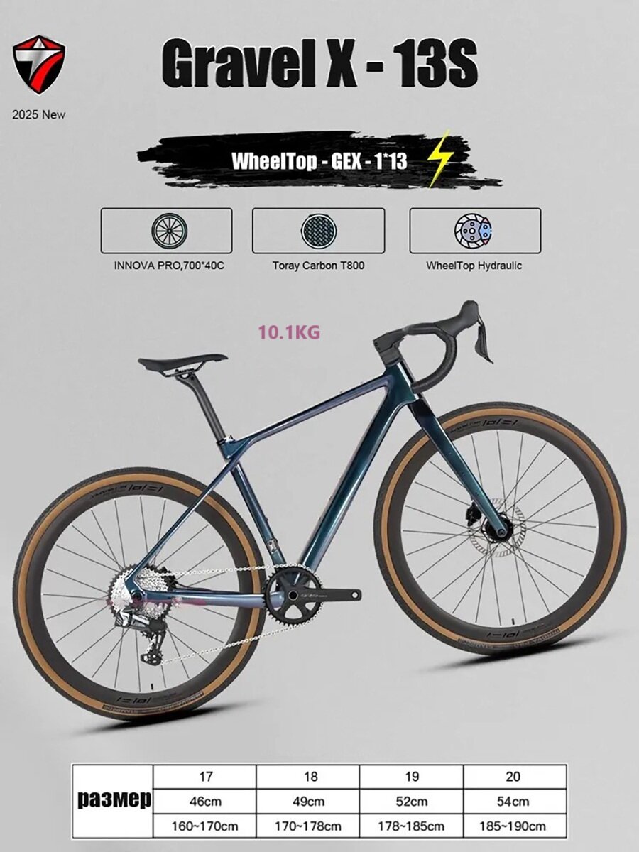 TWITTER BIKE Велосипед Шоссейный, Gravel X Радиопередача WheelTop-GEX-1*13 скоростной