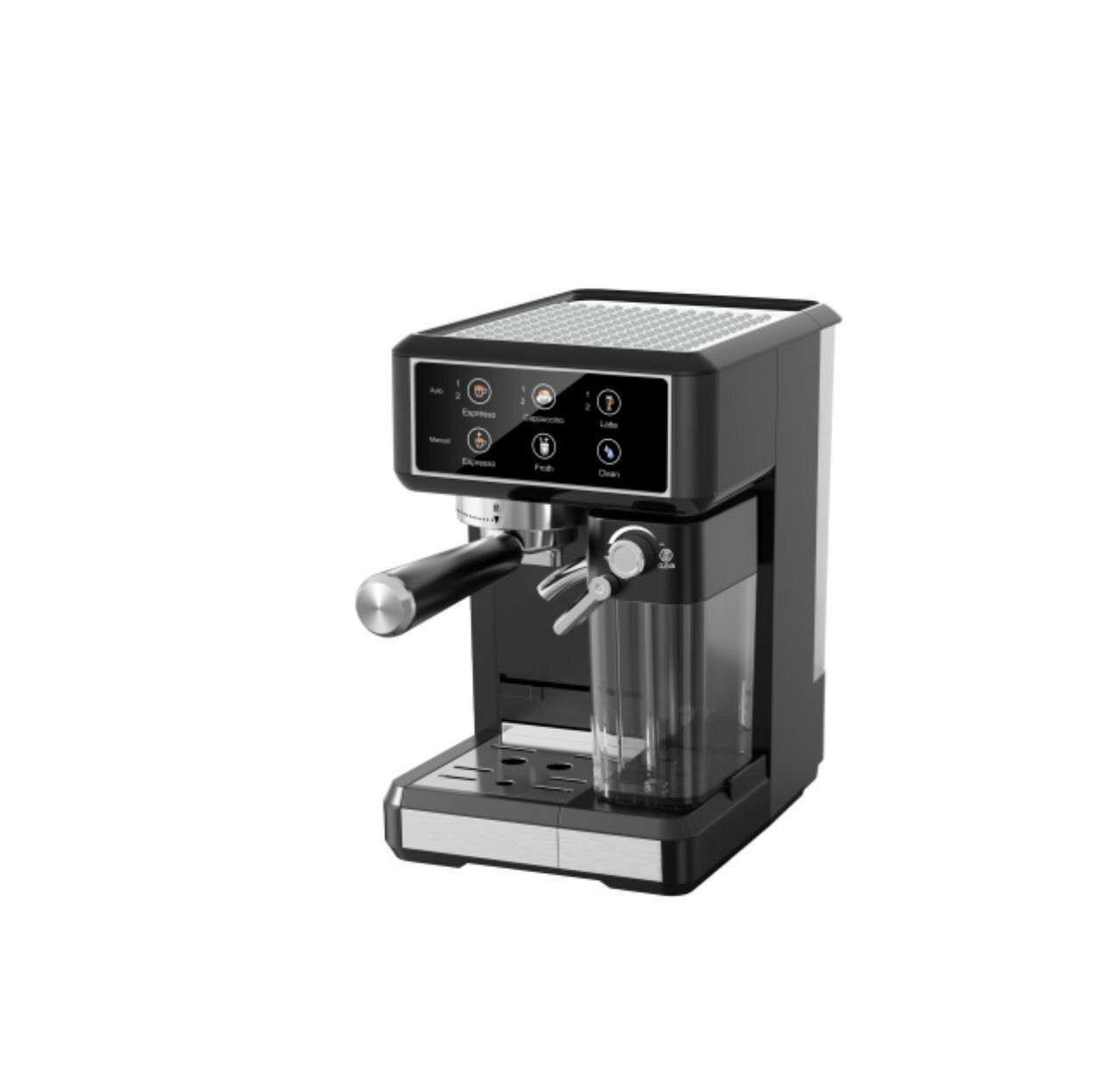 Рожковая кофемашина OLM-KFA011, сенсорное управление, черный матовый, 1350Вт, 20Бар