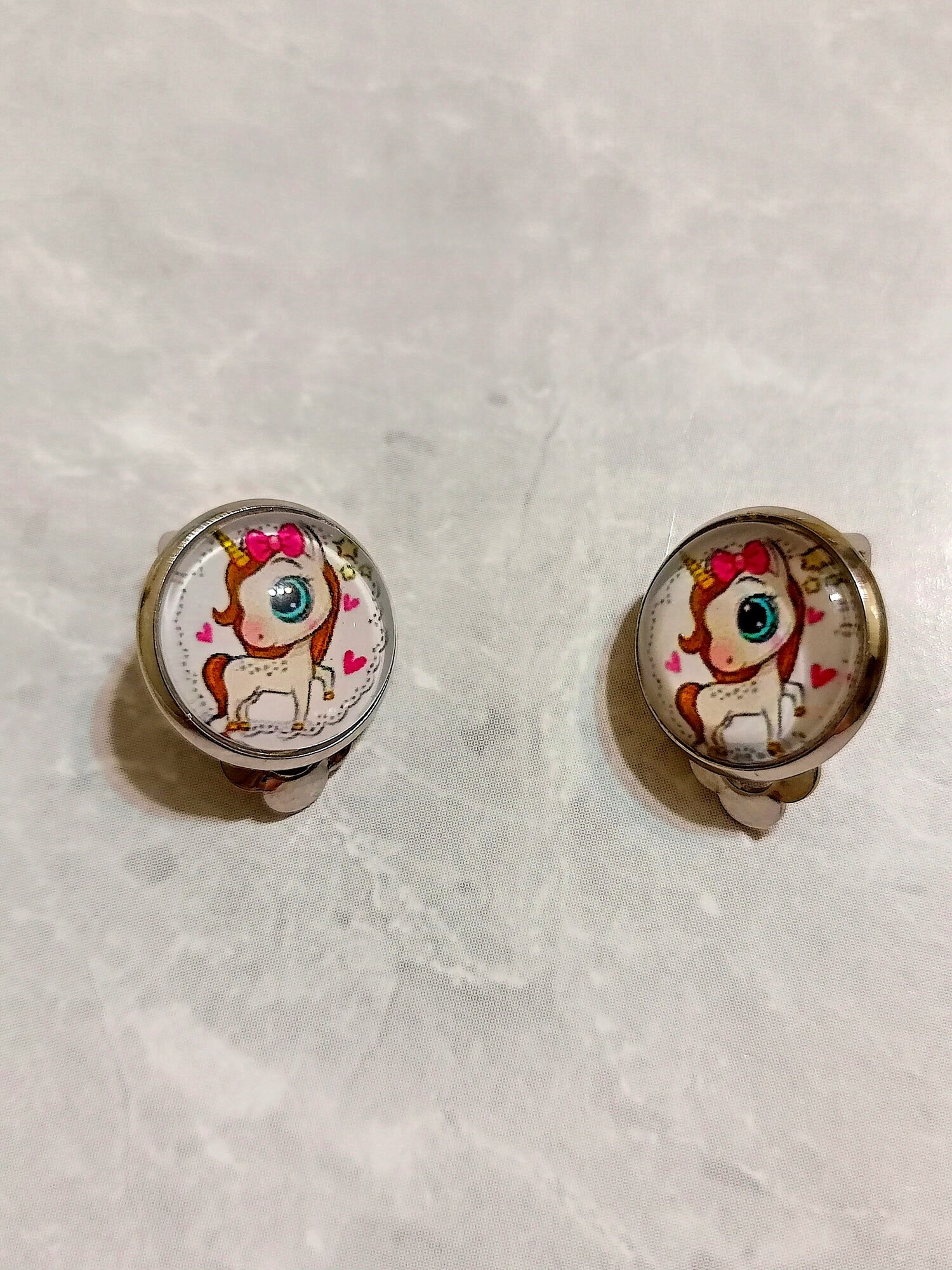 Серьги клипсы, стекло