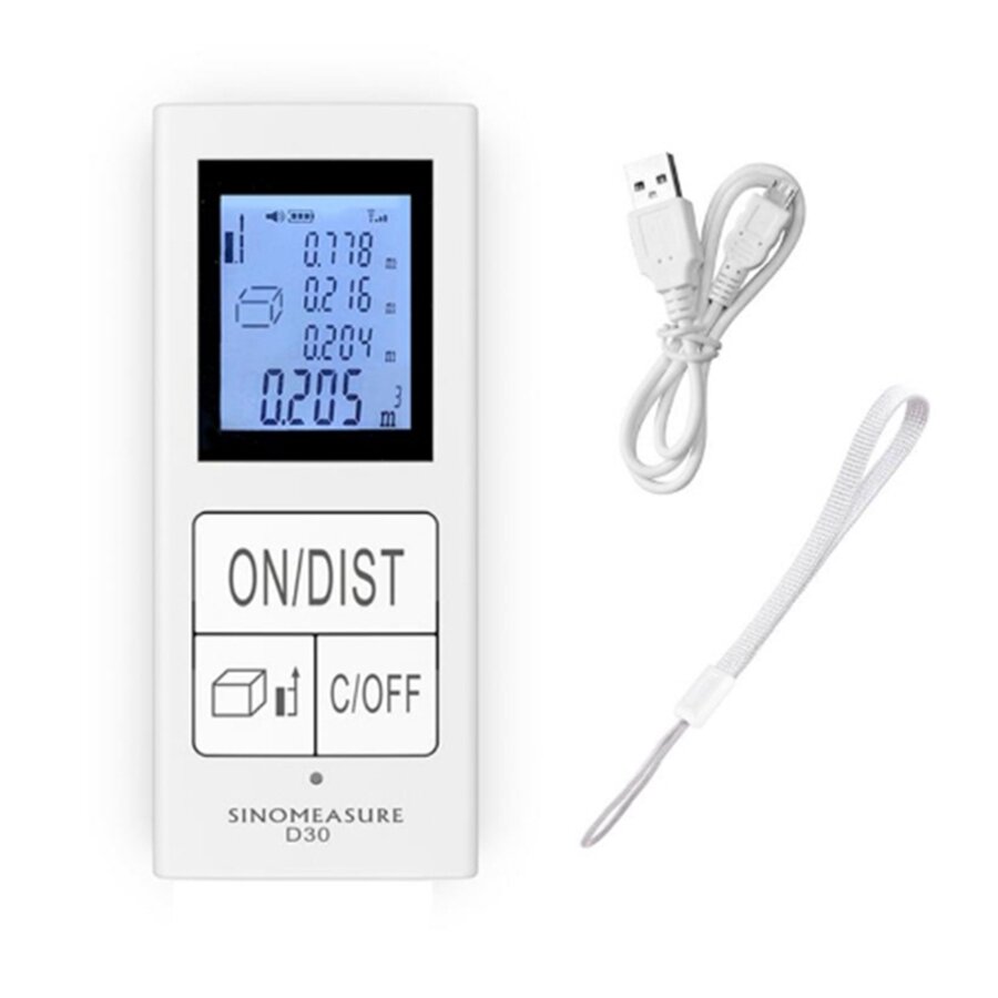 Мини инфракрасный дальномер, портативный ИК-электронный линейный измеритель расстояния D30 с подсветкой, ЖК-дисплей, режим Пифагора, измерение расстояния