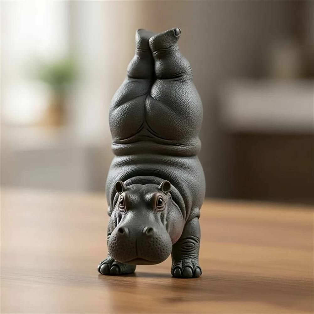 Статуэтка йоги Бегемот, настольный декор для дома и офиса