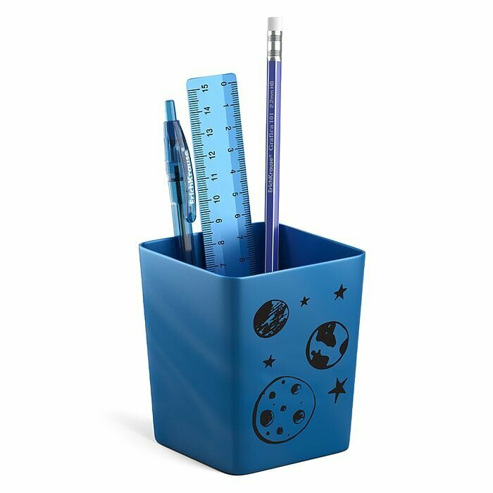 Набор настольный канцелярский Erich Krause 3 предмета, 230х185х80 мм, синий