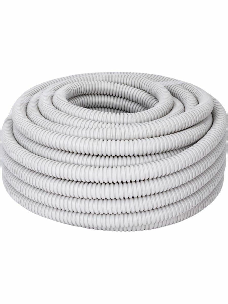 ЭРА Труба гофрированная ПВХ серый d 20мм с зонд. легкая 100м