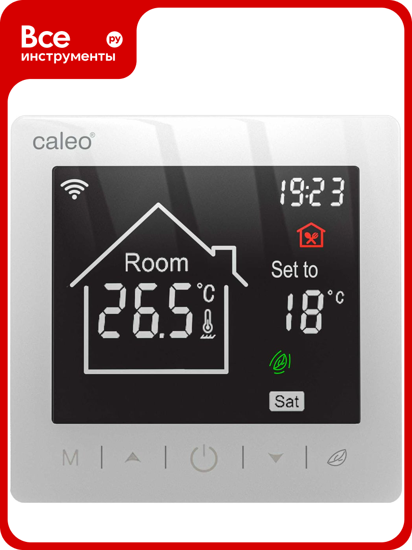 Терморегулятор Caleo C947 встраиваемый, цифровой, программируемый, WI-FI, белый 0К-00001384