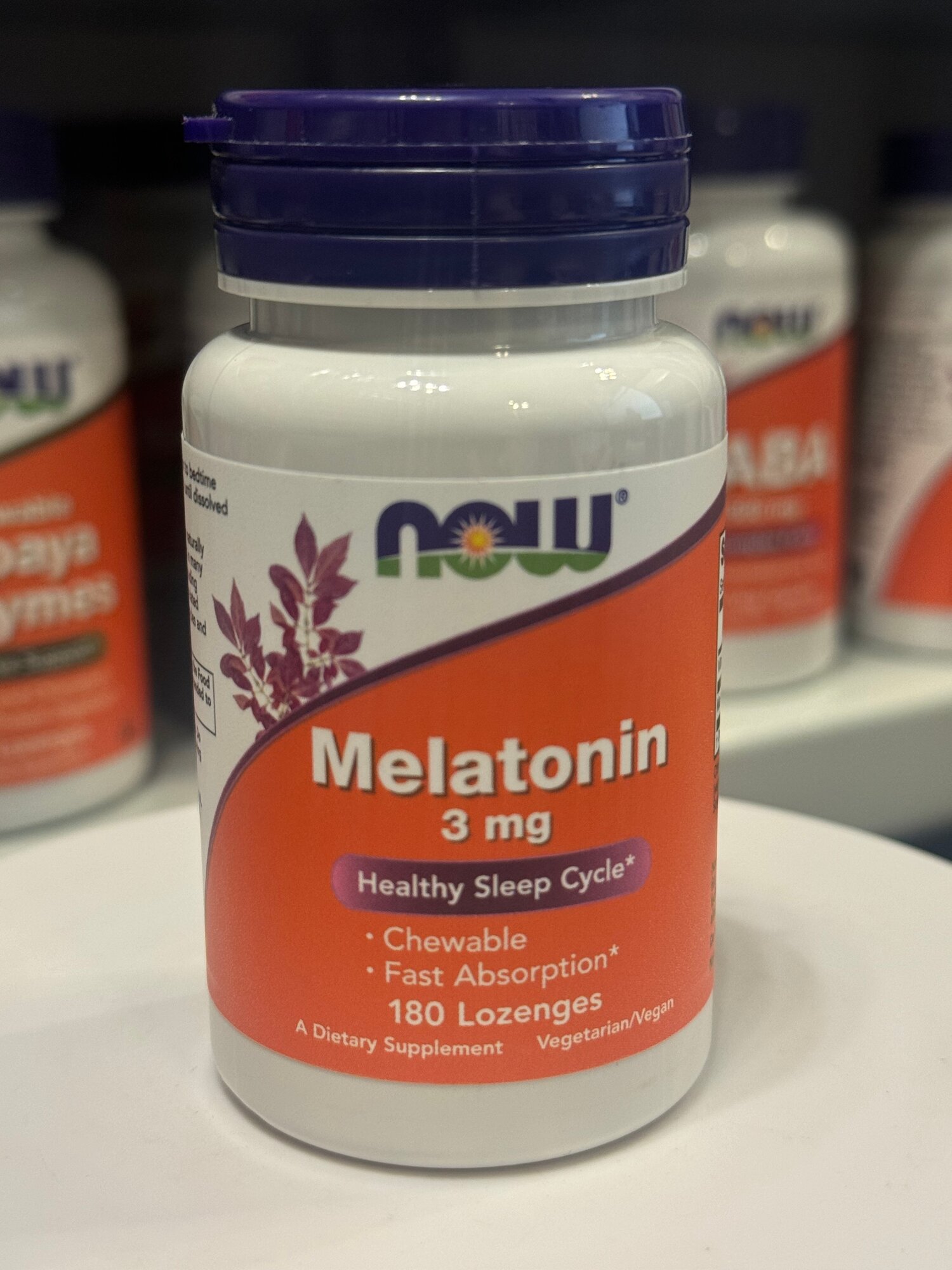 NOW Melatonin 3 mg, Мелатонин 3 мг, Естественное Восстановление Режима Сна и Улучшение Самочувствия, 180 пастилок