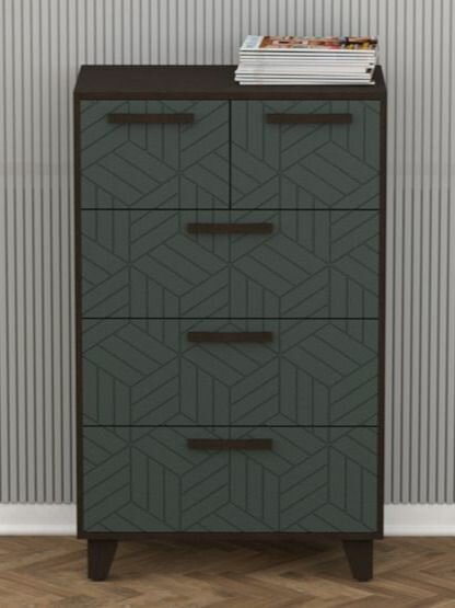 Комод с ящиками Амстердам Венге / Авокадо (12 Стульев)