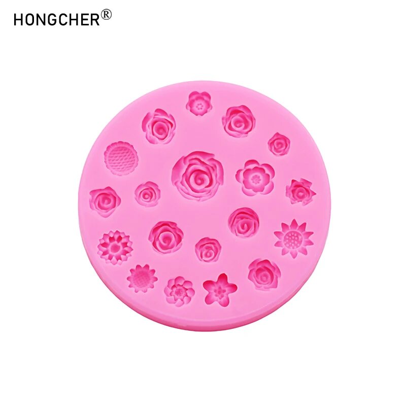 Форма для смолы HONGCHER эллиптическая роза хризантема Pink1