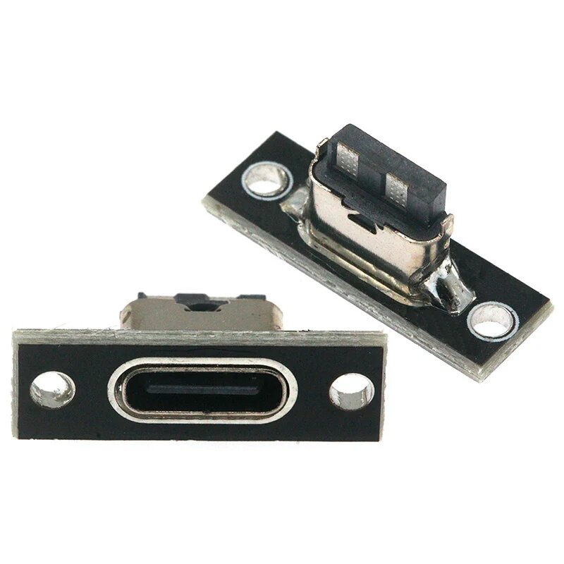 10 шт. Разъем USB 3.1 типа C с винтовой крепежной пластиной Type-C USB Jack 3.1 Type-C 2-контактный 4-контактный гнездовой разъем Разъем для зарядки