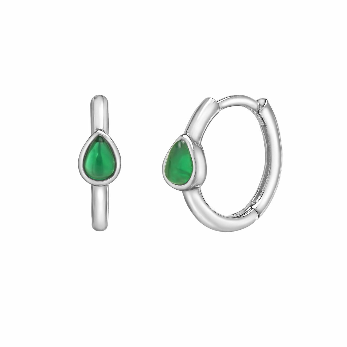 Серьги конго, серебро, 925 проба, родирование, агат