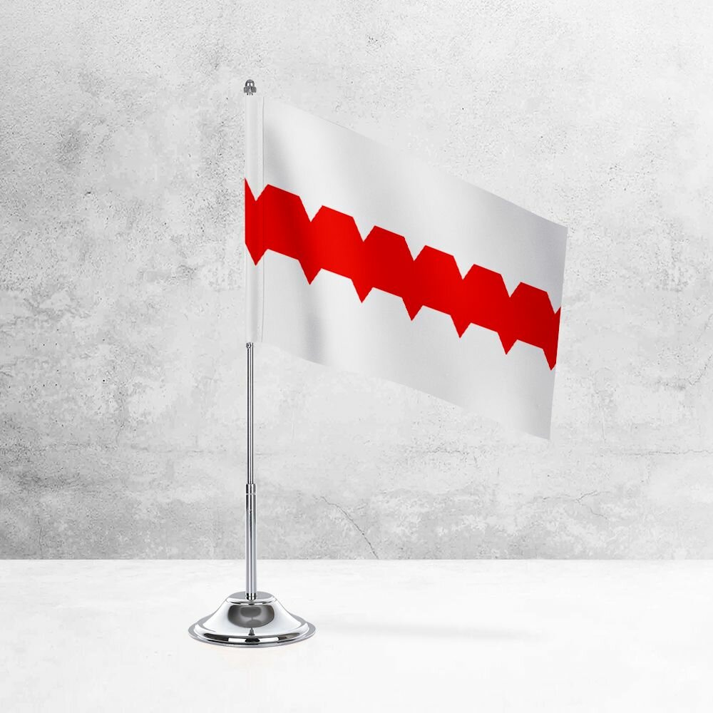 Настольный флаг Омска на металлической подставке под серебро