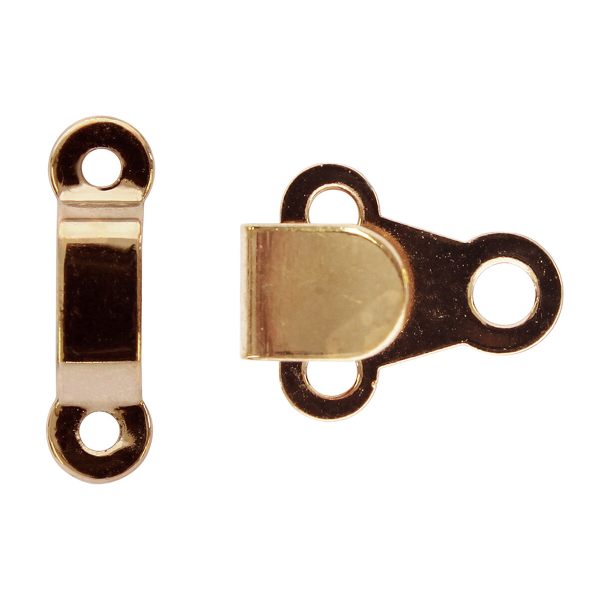 Крючки для одежды пришивные потайные Айрис, 1,5*1,1 см, металл (золото), 10 шт