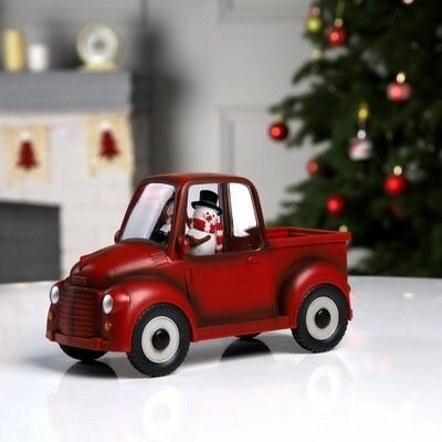 Фигура светодиодная "Новогодняя машина снеговика" с музыкой