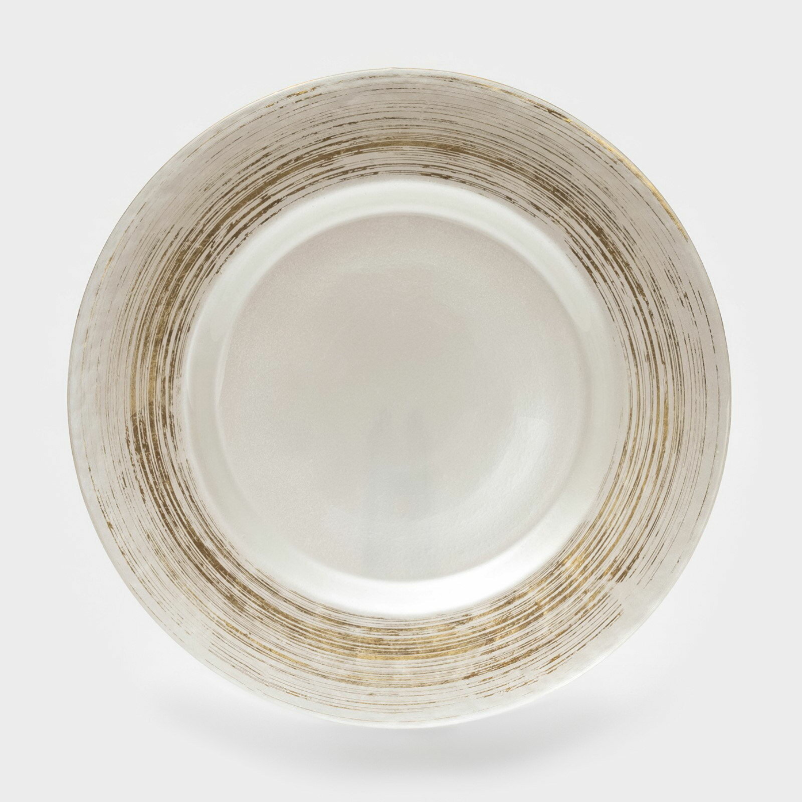 Тарелка подстановочная "Комета", d=32.5 см, стекло, цвет белое золото