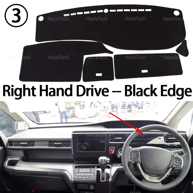 Чехол на приборную панель, коврик для приборной панели, коврик для ковра, накидка, одеяло для Honda Stepwgn Step Wagon STEP WGN RP1-5 G5 PR 5Gen 2015-2021 Right Hand Black